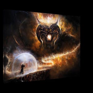 Facing the Demon - Epic Wall Art Print - Etsy