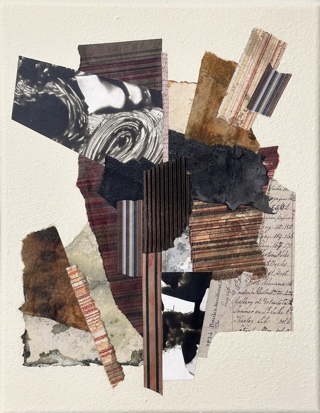 Tipping Points - Abstract Collage Painting on Canvas With Dark Rusty ...