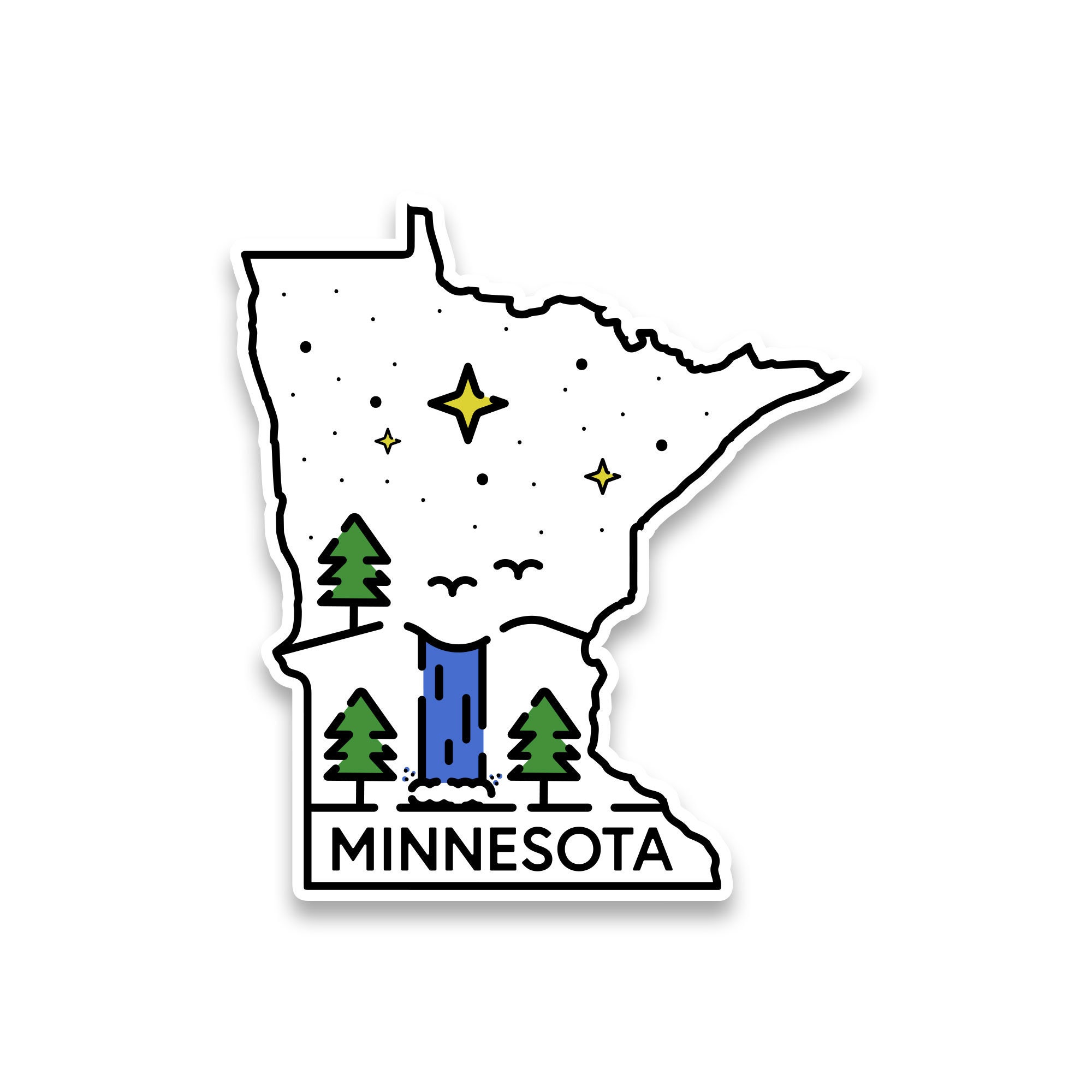 Minnesota Nature Sticker Colored - Etsy.de