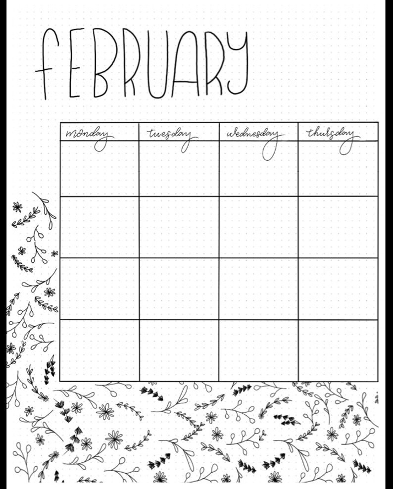 Digital Bullet Journal, February Spread, Digital Download - Etsy