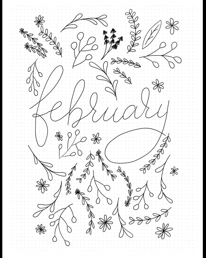 Digital Bullet Journal, February Spread, Digital Download - Etsy