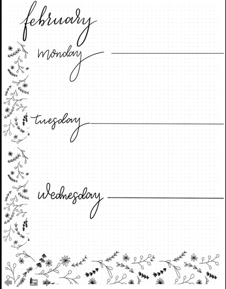 Digital Bullet Journal, February Spread, Digital Download - Etsy