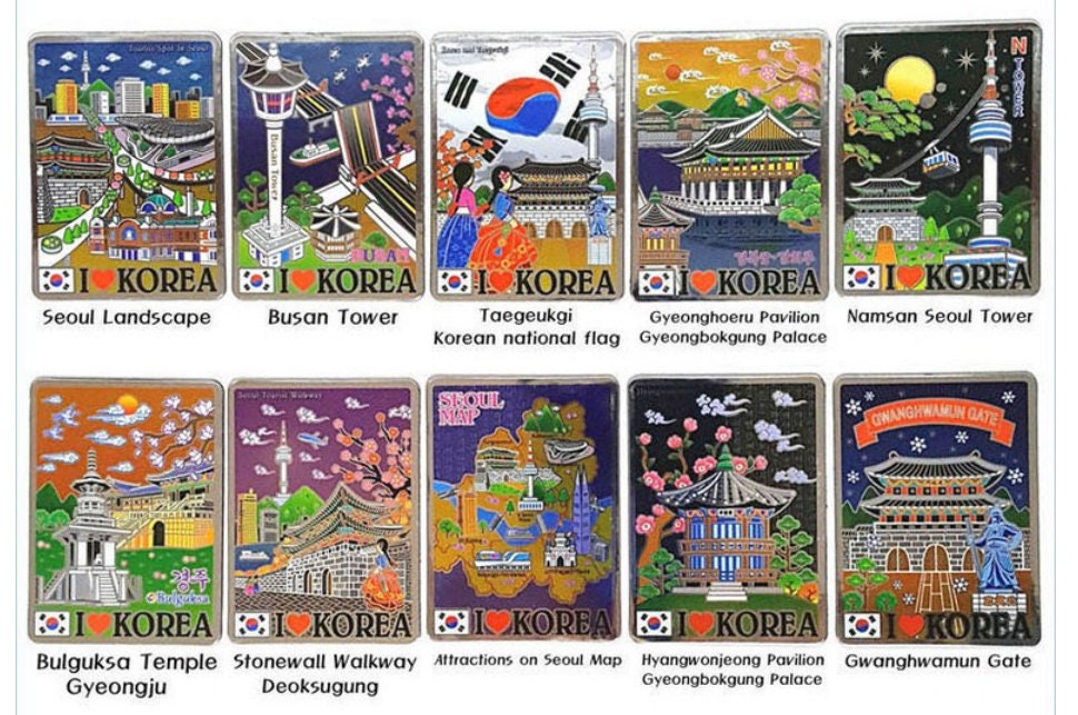 Set of 10 Famous Korea Tourist Destination Cards Fridge Magnets - Etsy