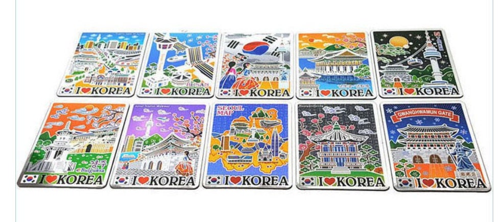 Set of 10 Famous Korea Tourist Destination Cards Fridge Magnets - Etsy
