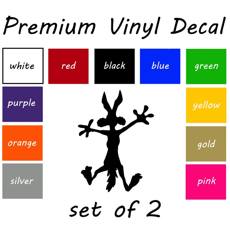 Wile Coyote Car Decal, Coyote Decal, Vinyl Sticker, Wile E Coyote Decal ...