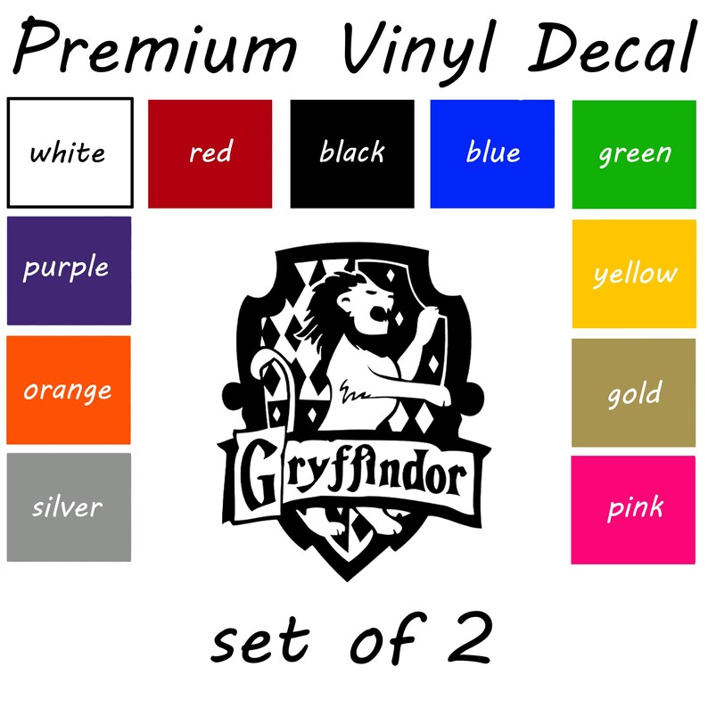 Gryffindor House Crest Car Decal, Gryffindor Decal, Vinyl Sticker ...
