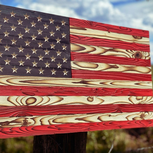Wooden American Flag Wall Art - Etsy
