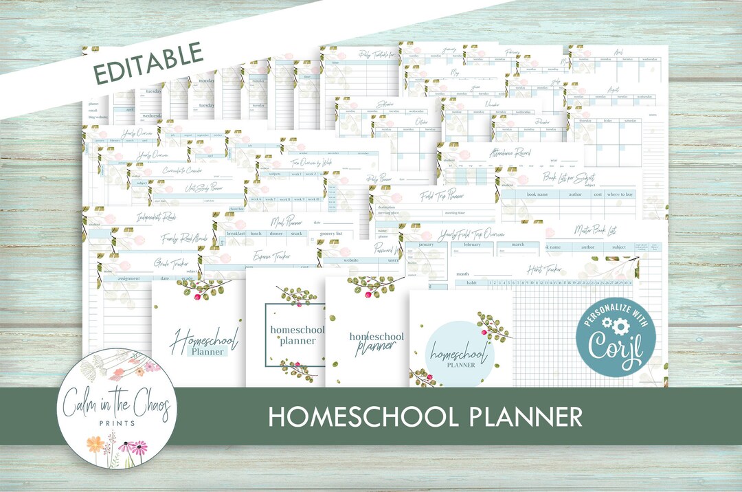 Homeschool Planner Bundle - Editable and Printable Home School Teacher ...