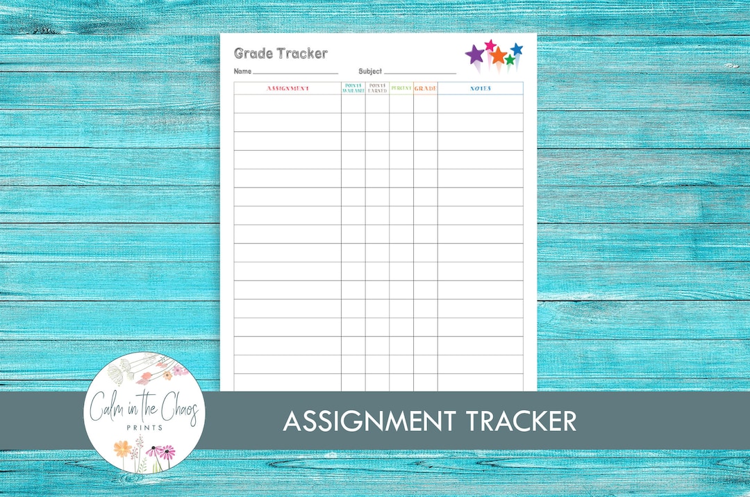 Assignment and Grade Tracking Template - Homeschool Planner - Planner ...