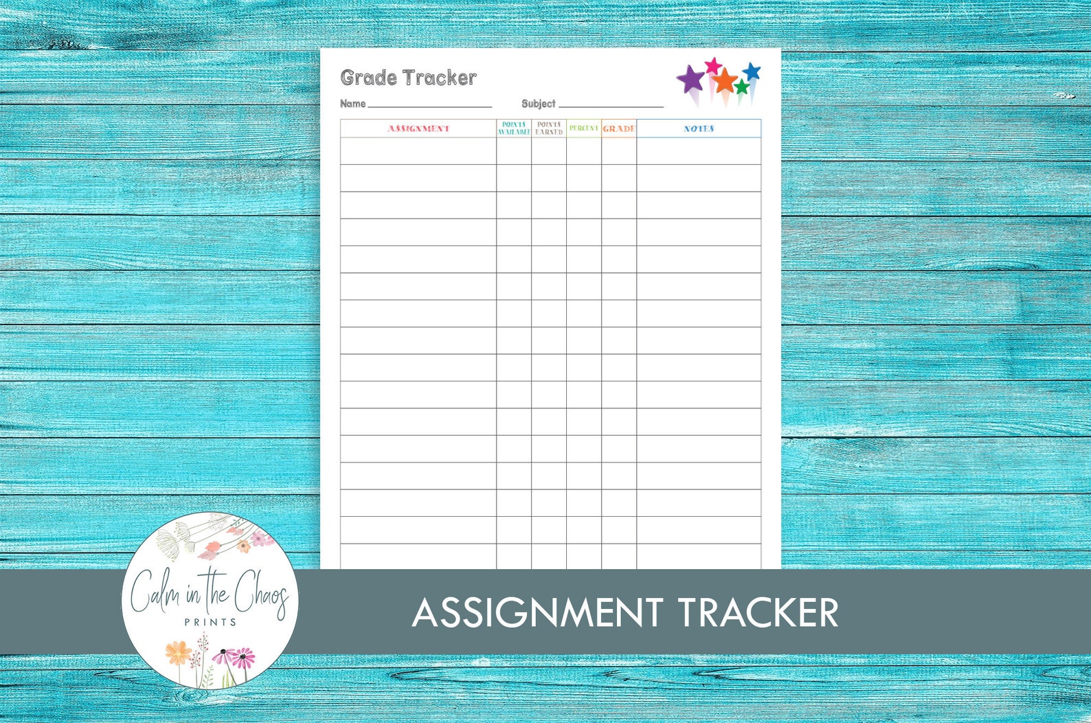 Assignment and Grade Tracking Template - Homeschool Planner - Planner ...