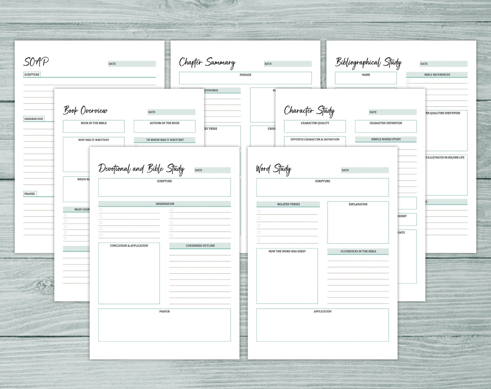 Bible Study Printable - Bible Journaling Templates and Prayer Journal ...
