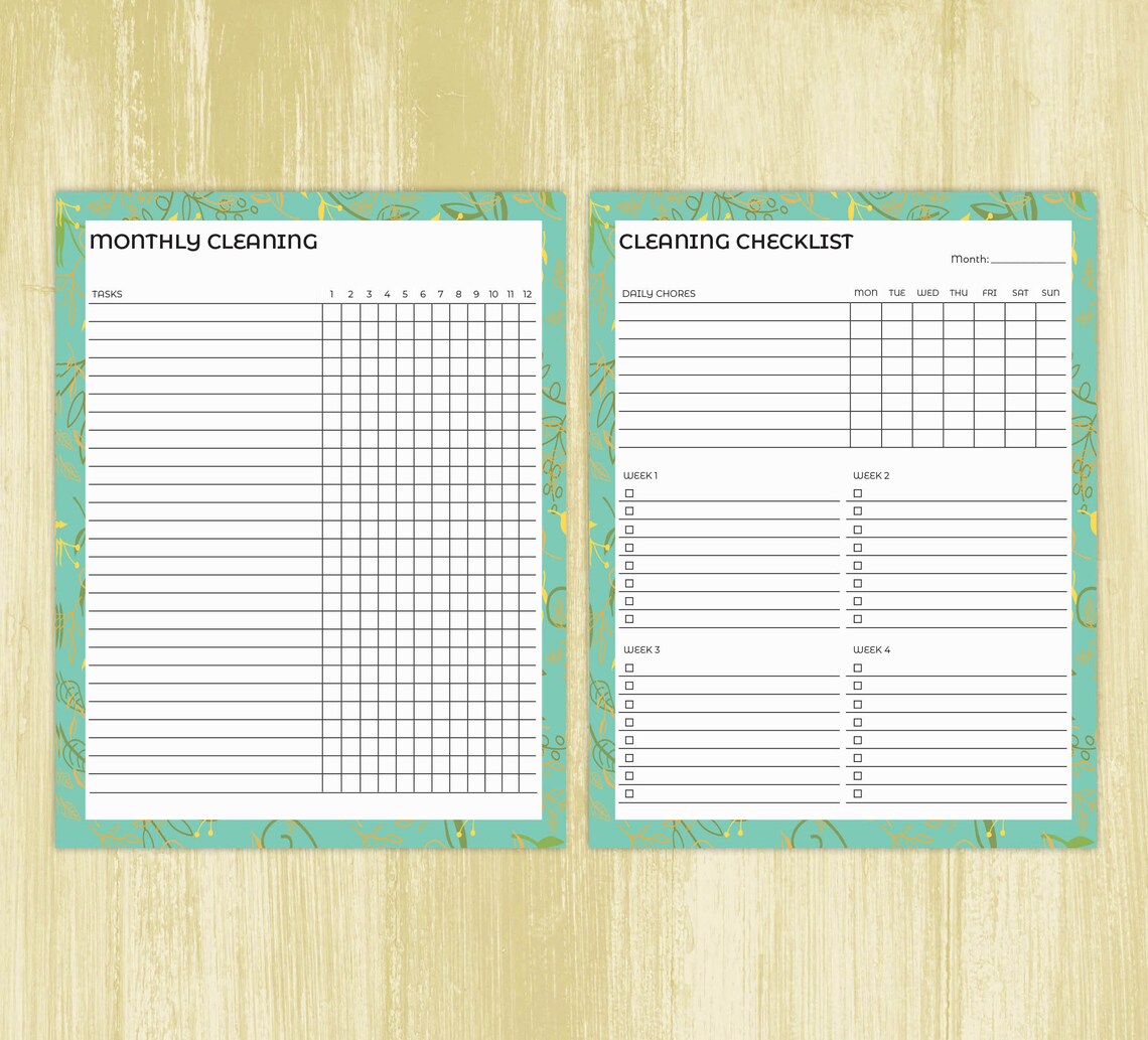 Home Cleaning Checklist - Daily, Weekly, Monthly, Bi-annual, and Annual ...