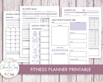Fitness Planner Printable Bundle Health Trackers Exercise | Etsy