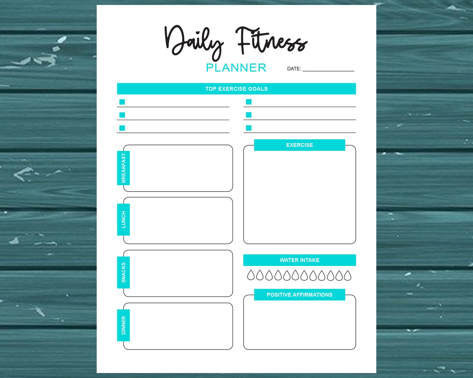 Fitness Planner Printable Bundle Health Trackers Exercise - Etsy
