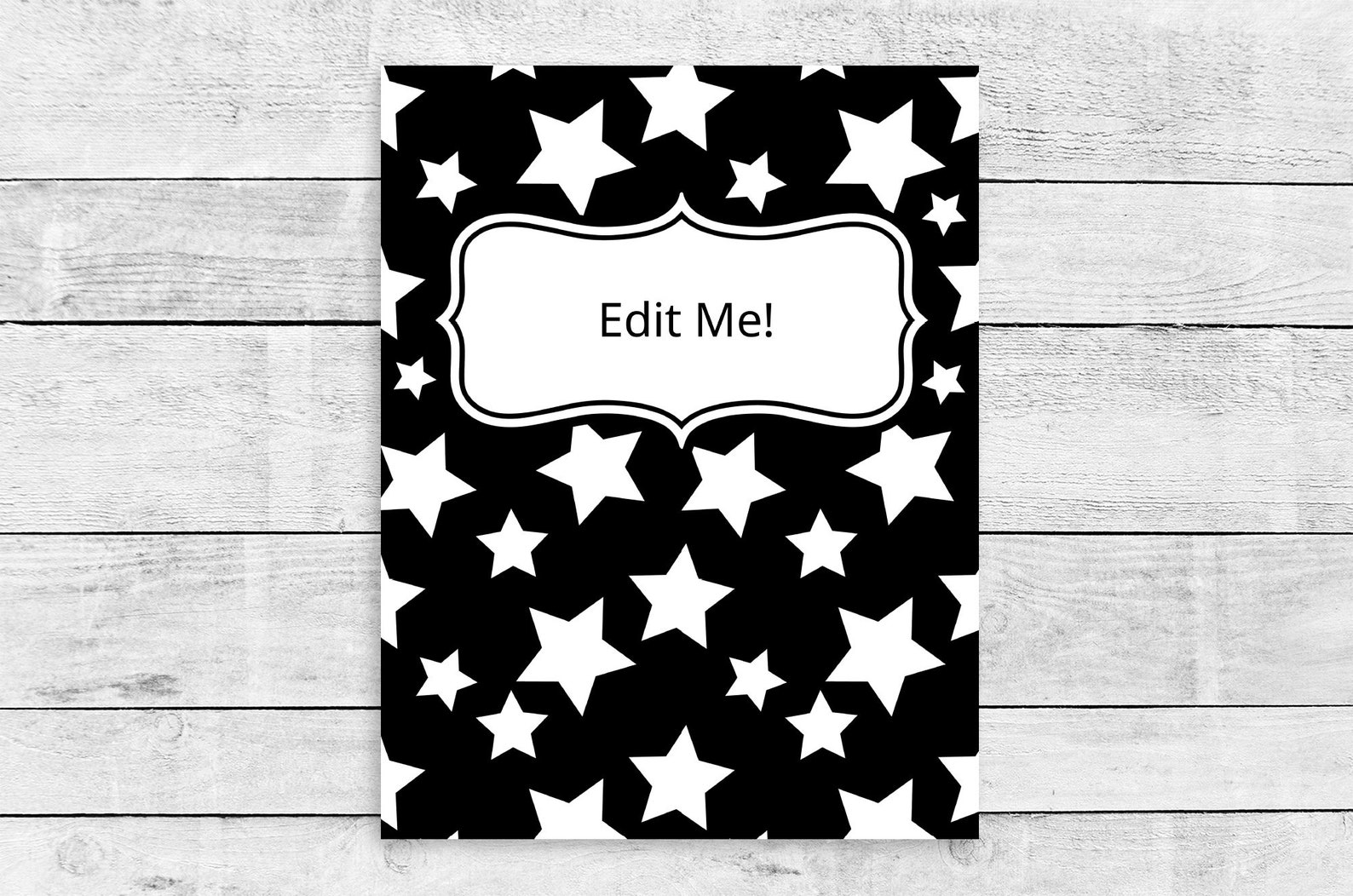 Planner Cover Printable - Modern Black and White Design - Editable ...