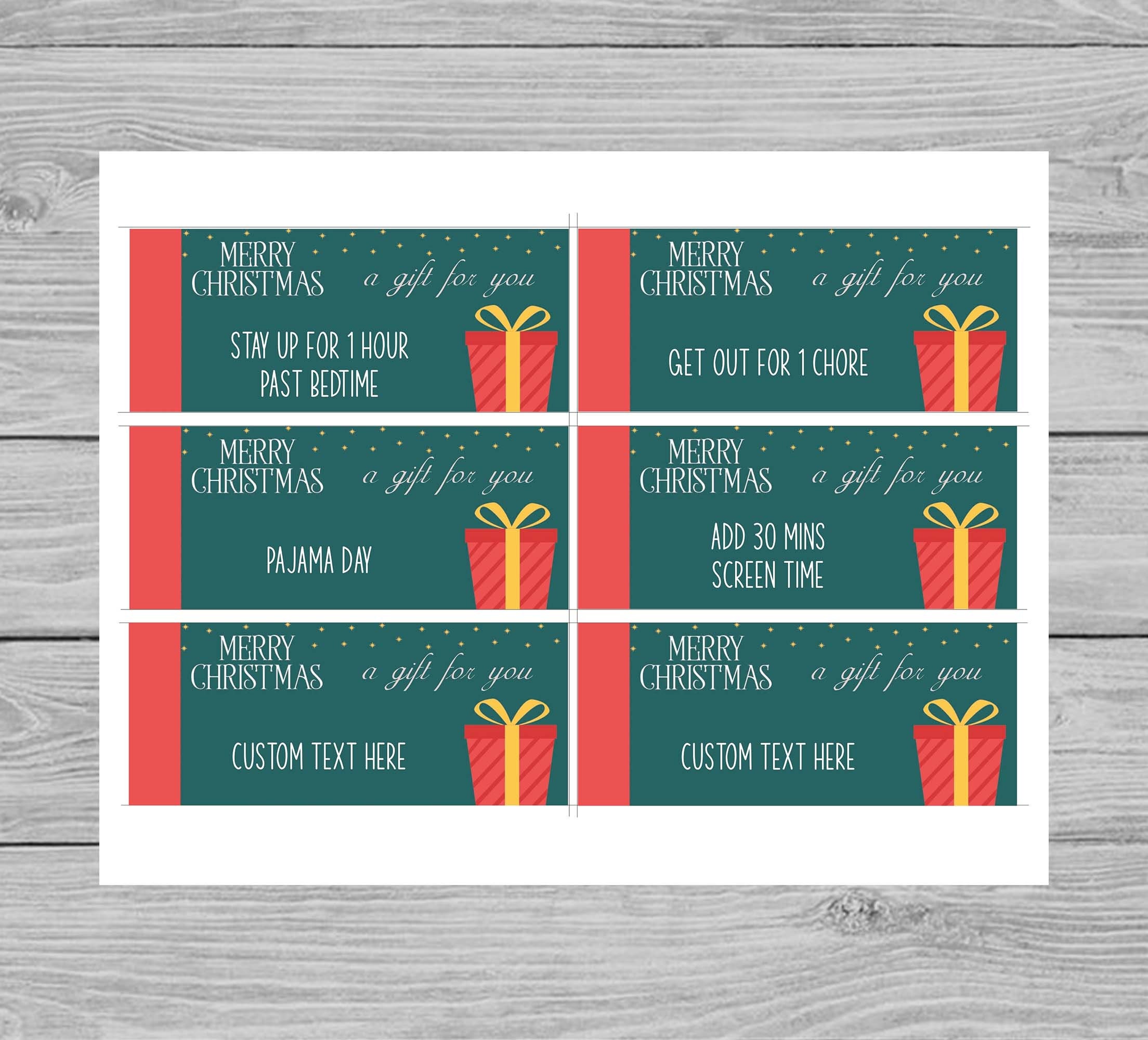 Printable Coupon Book Christmas Gift Editable Coupon Book Template ...