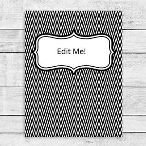 Planner Cover Printable - Modern Black and White Design - Editable ...