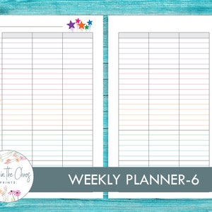 Homeschool Planner Weekly Lesson Planner Pages for 4, 6, or 8 Subject ...