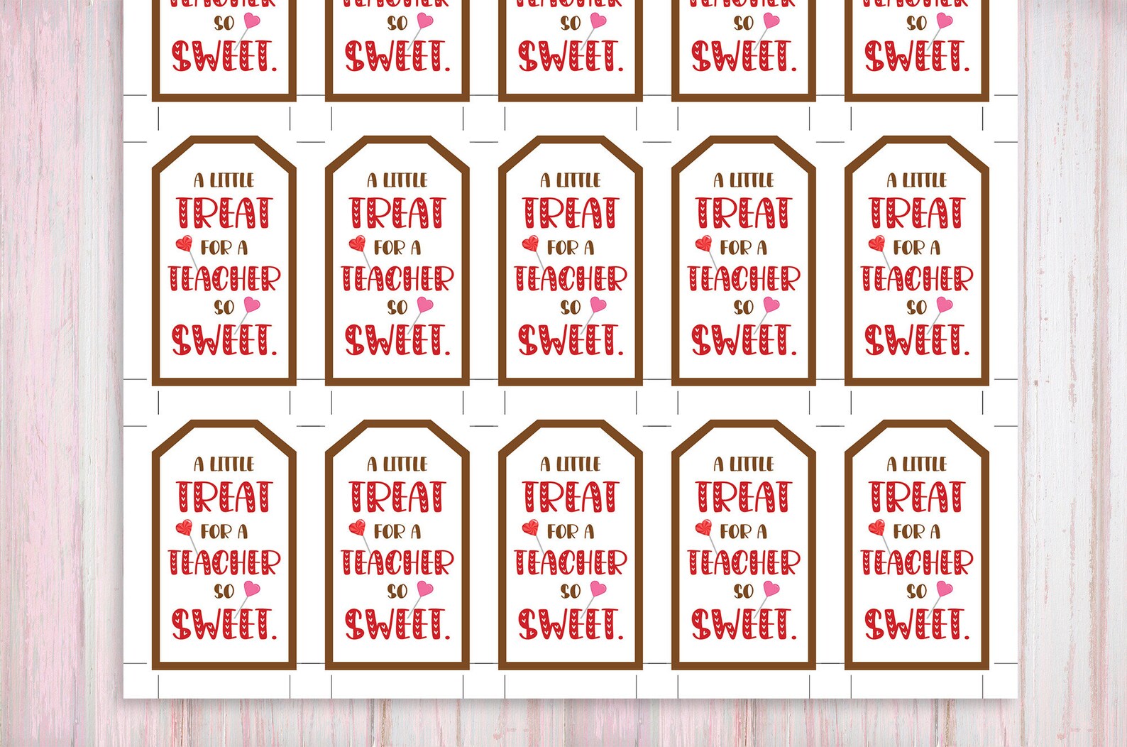 Teacher Appreciation Printables - A Little Treat for a Teacher so Sweet ...