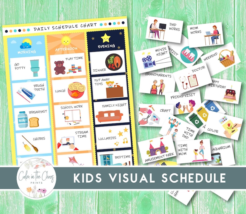 Kids Visual Schedule Daily Routine Activity Cards and Chore | Etsy