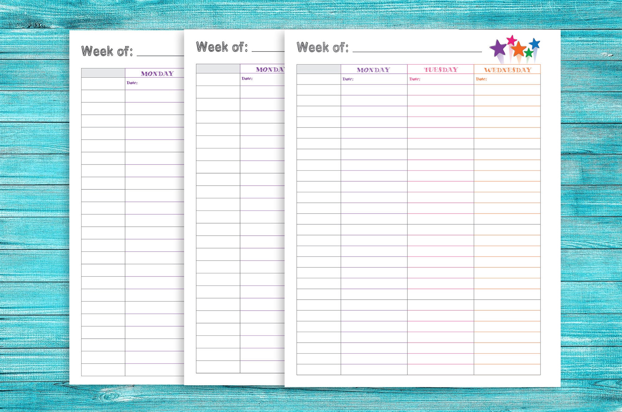 Weekly Lesson Planner Pages for 4 6 or 8 Subject Areas or - Etsy