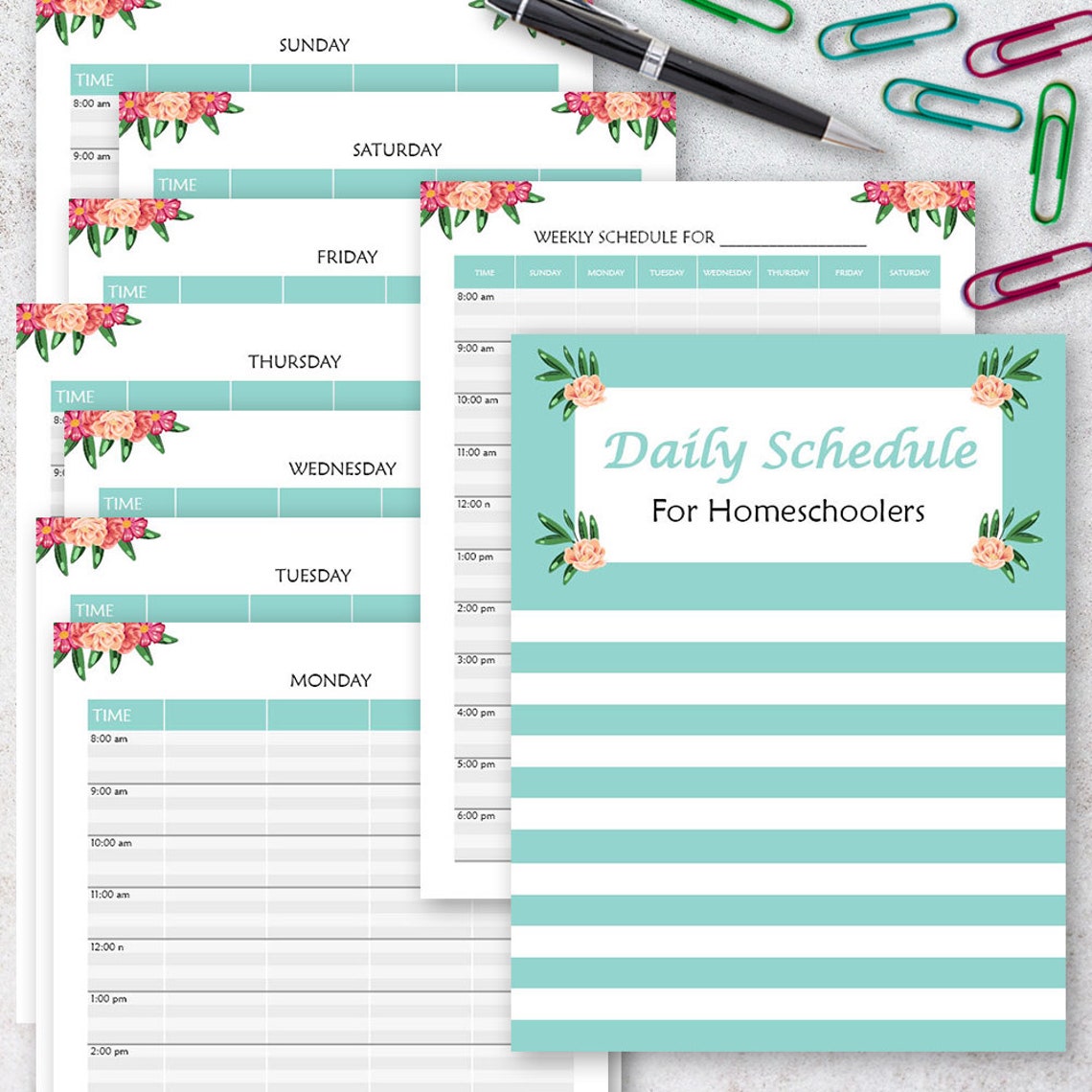 Homeschool Planner Printable Schedule for Planning Your Homeschooling ...