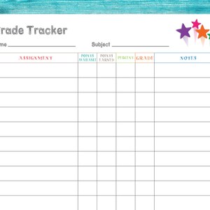 Assignment and Grade Tracking Template - Homeschool Planner - Planner ...