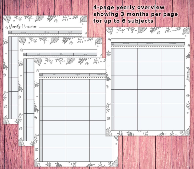 Homeschool Planner - Year Overview - Planning Pages for Creating Your ...