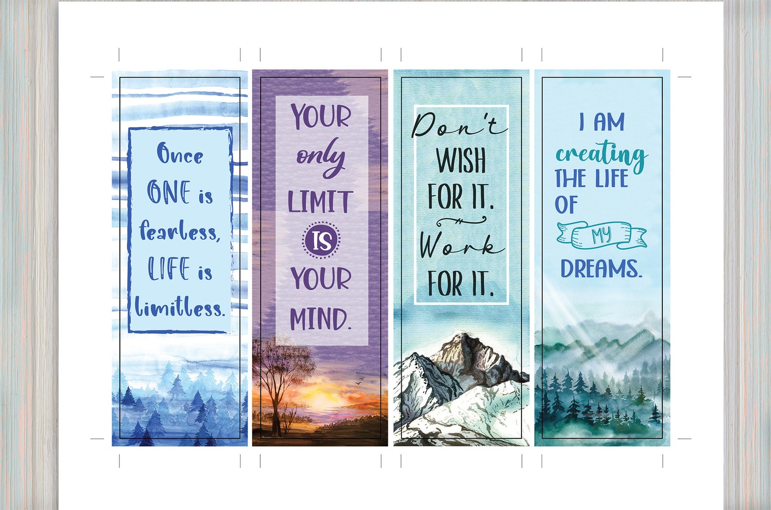 Printable Bookmarks Motivational Saying on Colorful and | Etsy