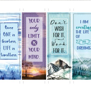Printable Bookmarks - Motivational Saying on Colorful and Beautiful ...