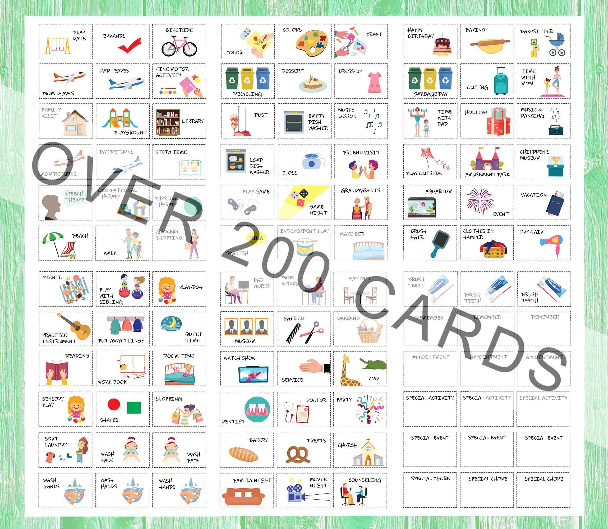 Kids Visual Schedule Daily Routine Activity Cards and Chore Chart for ...