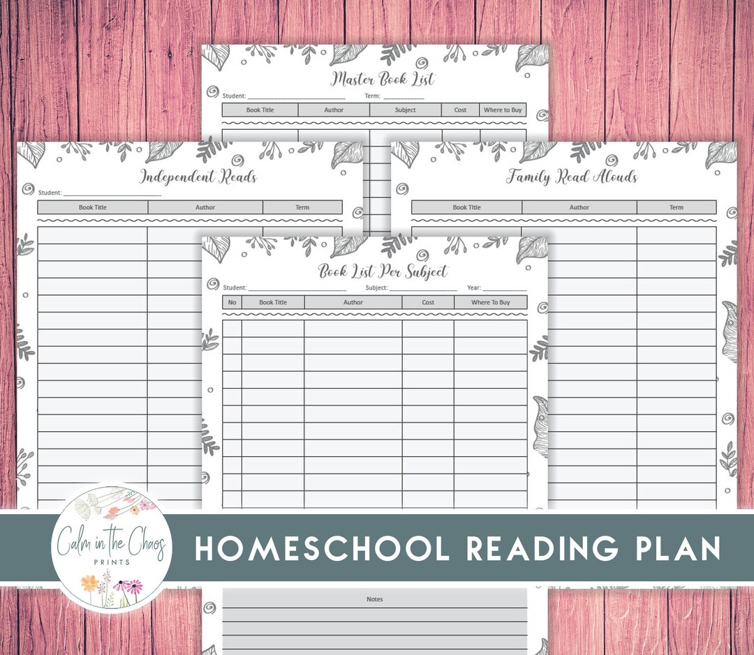 Homeschool Planner - Reading Planner - Create a Homeschool Reading Plan ...