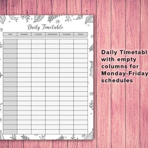 Homeschool Schedule - Homeschool Planner - Daily and Weekly Timetables ...