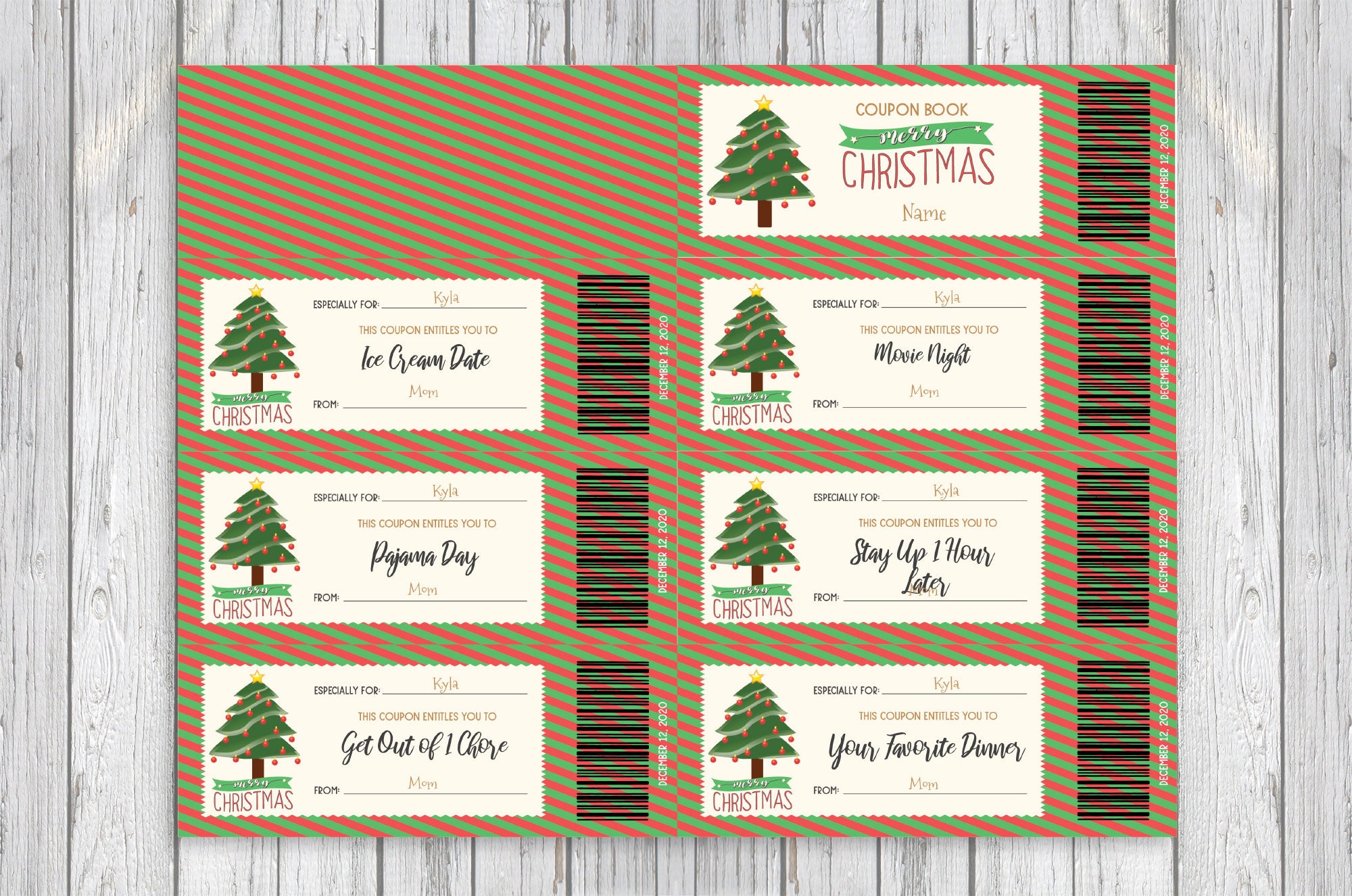 Printable Coupon Book Christmas Gift Editable Coupon Book Template ...