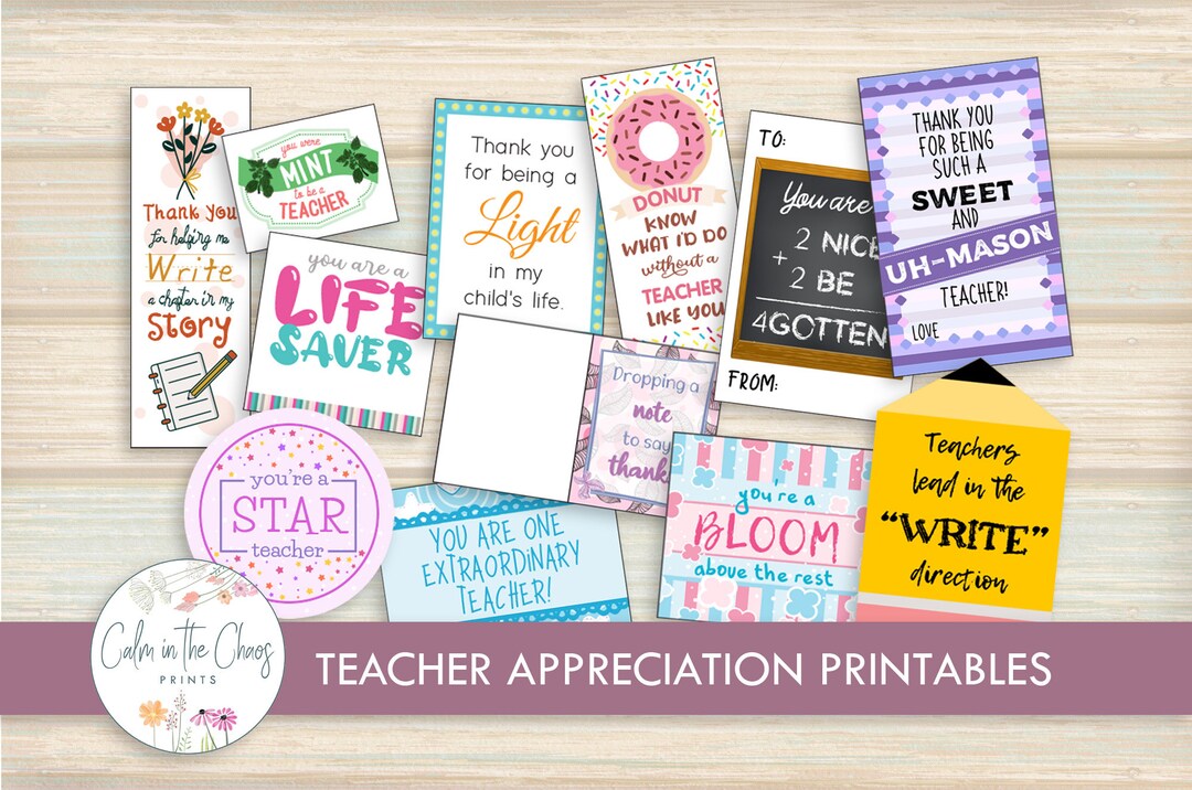 Teacher Appreciation Printables - Set of 12 Editable Tags for Dressing ...