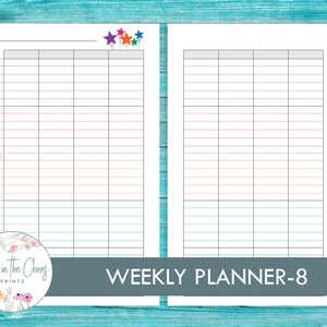 Homeschool Planner - Weekly Lesson Planner Pages for 4, 6, or 8 Subject ...