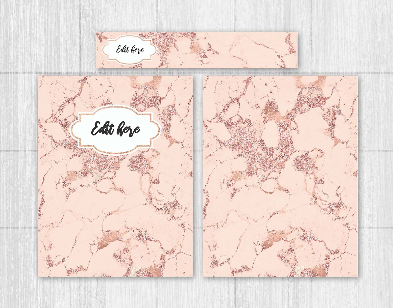 Planner Cover Printable - Modern Marble Design - Editable Binder Covers ...