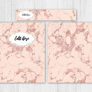 Planner Cover Printable - Modern Marble Design - Editable Binder Covers ...