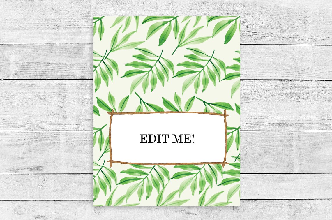 Planner Cover Printable Beautiful Floral and Leaves Design Editable ...