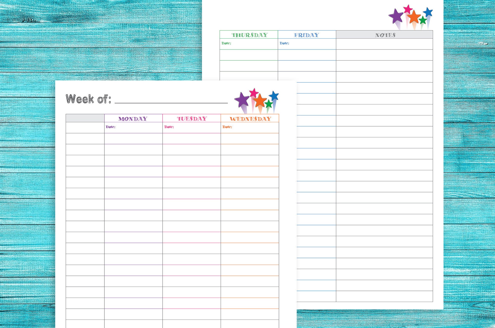 Weekly Lesson Planner Pages for 4 6 or 8 Subject Areas or - Etsy