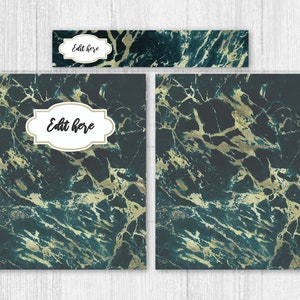 Planner Cover Printable - Modern Marble Design - Editable Binder Covers ...