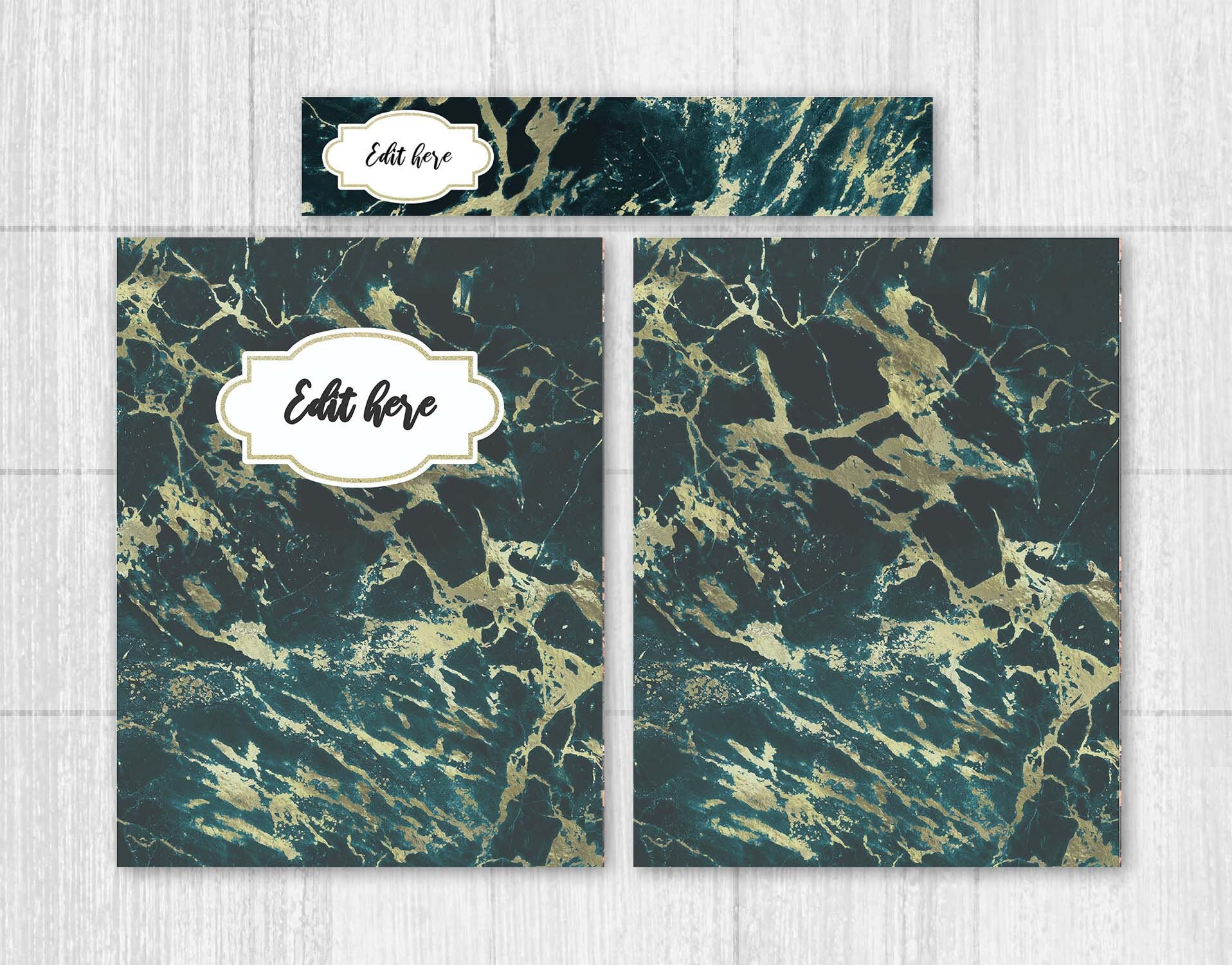 Planner Cover Printable Modern Marble Design Editable | Etsy