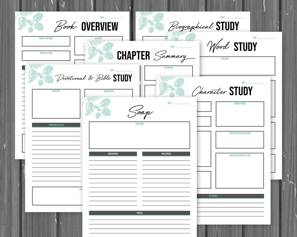 Bible Study Printable Bible Journaling Templates and Prayer Journal ...