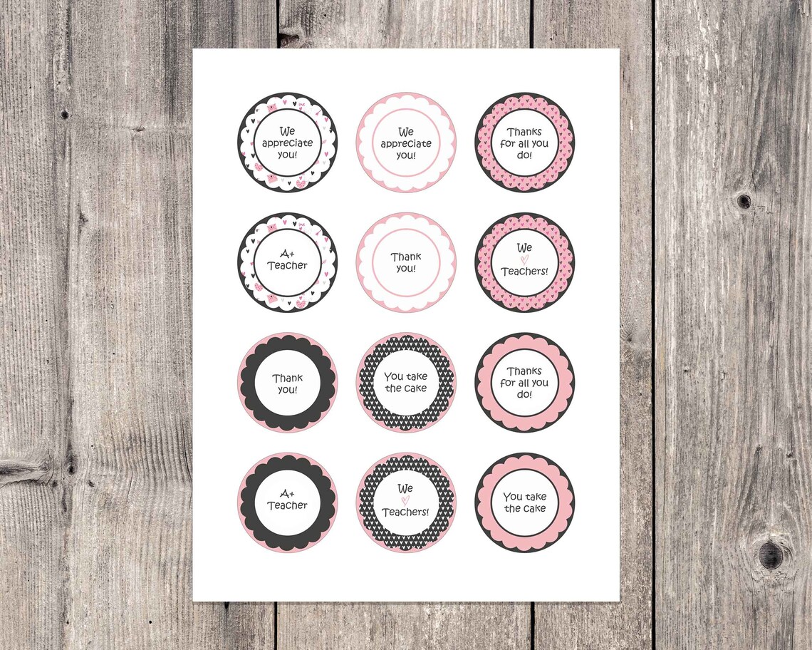 Teacher Appreciation Cupcake Toppers Thank You Cookie Tag - Etsy