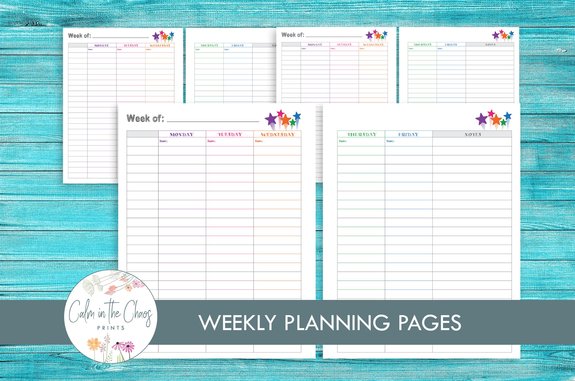 Weekly Lesson Planner Pages for 4 6 or 8 Subject Areas or - Etsy