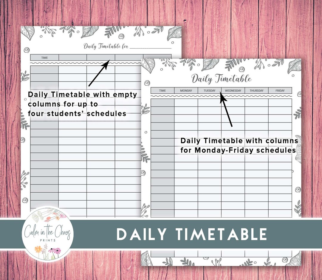 Homeschool Schedule - Homeschool Planner - Daily and Weekly Timetables ...
