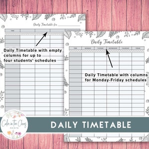 Homeschool Schedule - Homeschool Planner - Daily and Weekly Timetables ...