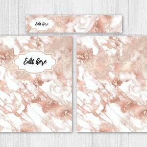 Planner Cover Printable - Modern Marble Design - Editable Binder Covers ...