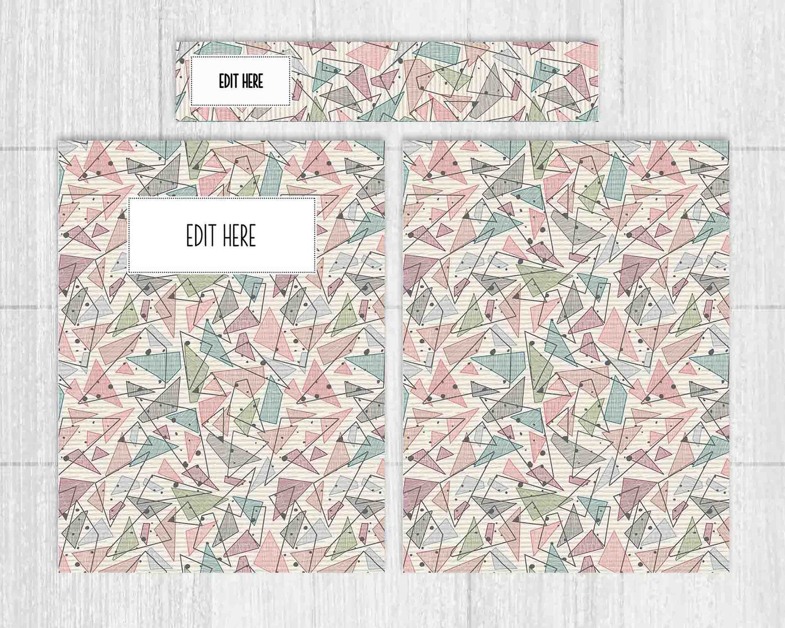 Planner Cover Printable - Modern Geometric Designs - Editable Binder ...