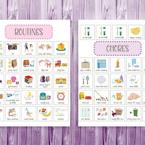 Kids Visual Schedule - Daily Routine Activity Cards and Chore Chart for ...